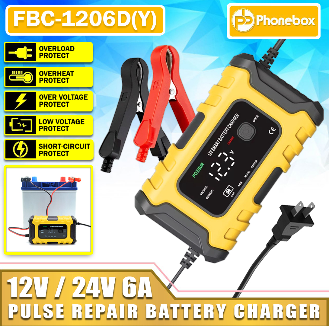 12V6A Motorcycle Car Battery Charger Full Intelligent Universal Repair Type Lead Acid , AGM ...