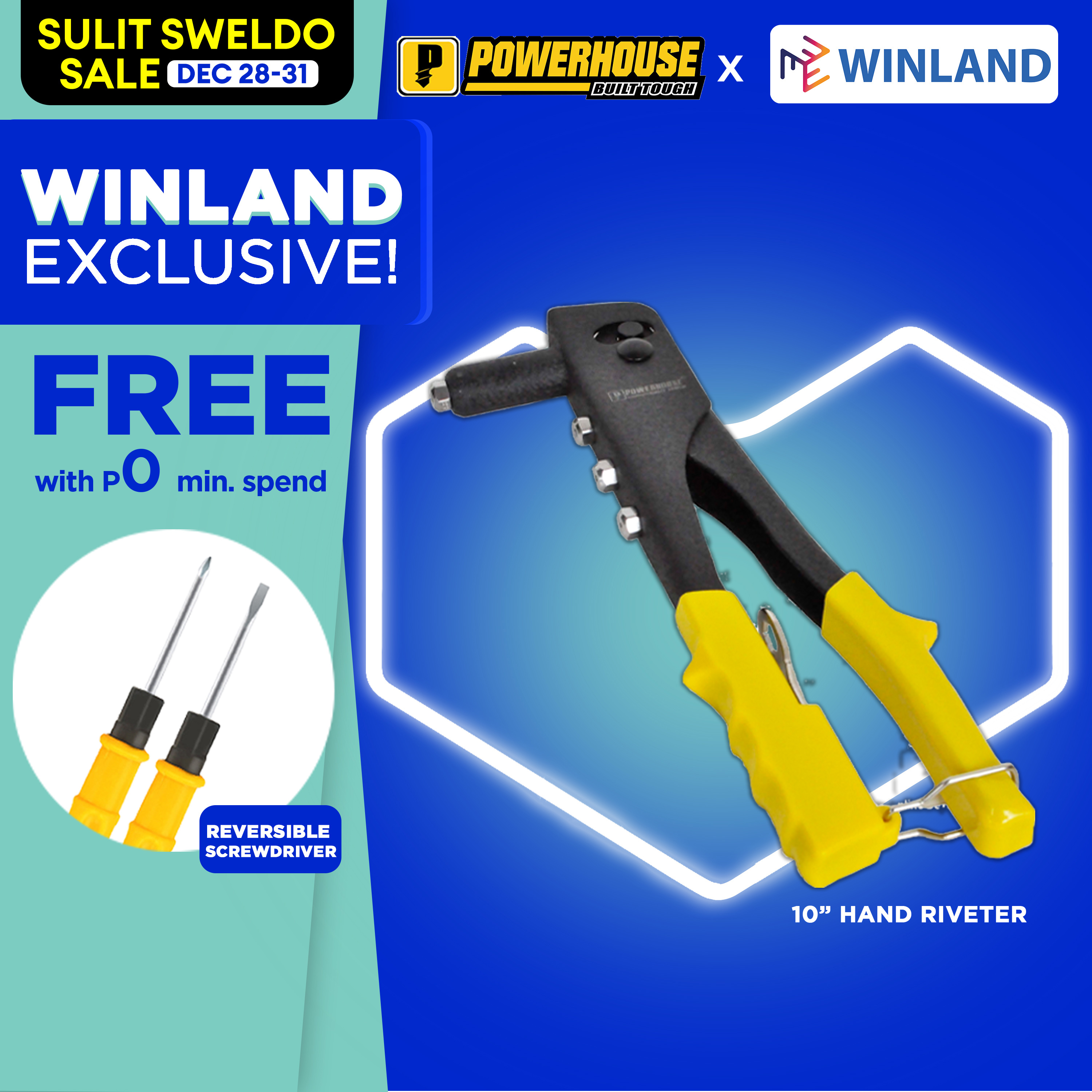 Powerhouse Original Hand Riveter 10" Heavy Duty PH-HR-HD * WINLAND ...