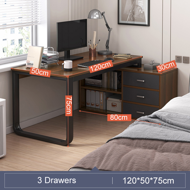 Coospro 120CM Office Table with Drawer and Shelf Computer Table Desk ...