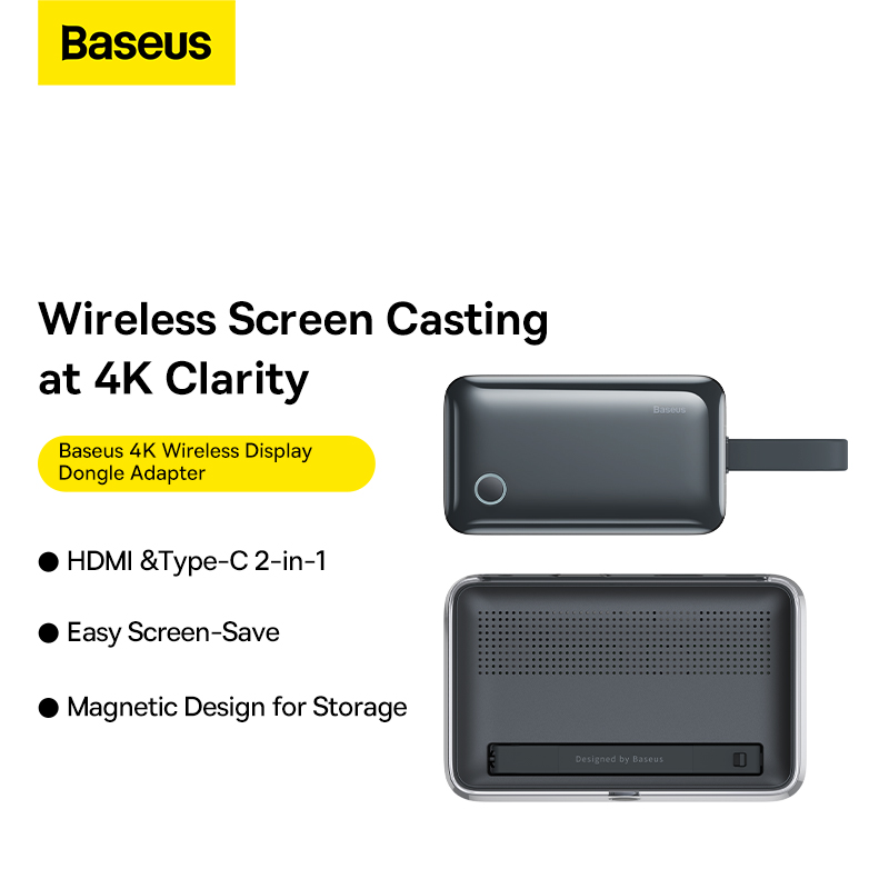 BASEUS 4K Wireless Adapter 30Hz HDMI-compatible Video Transmitter ...