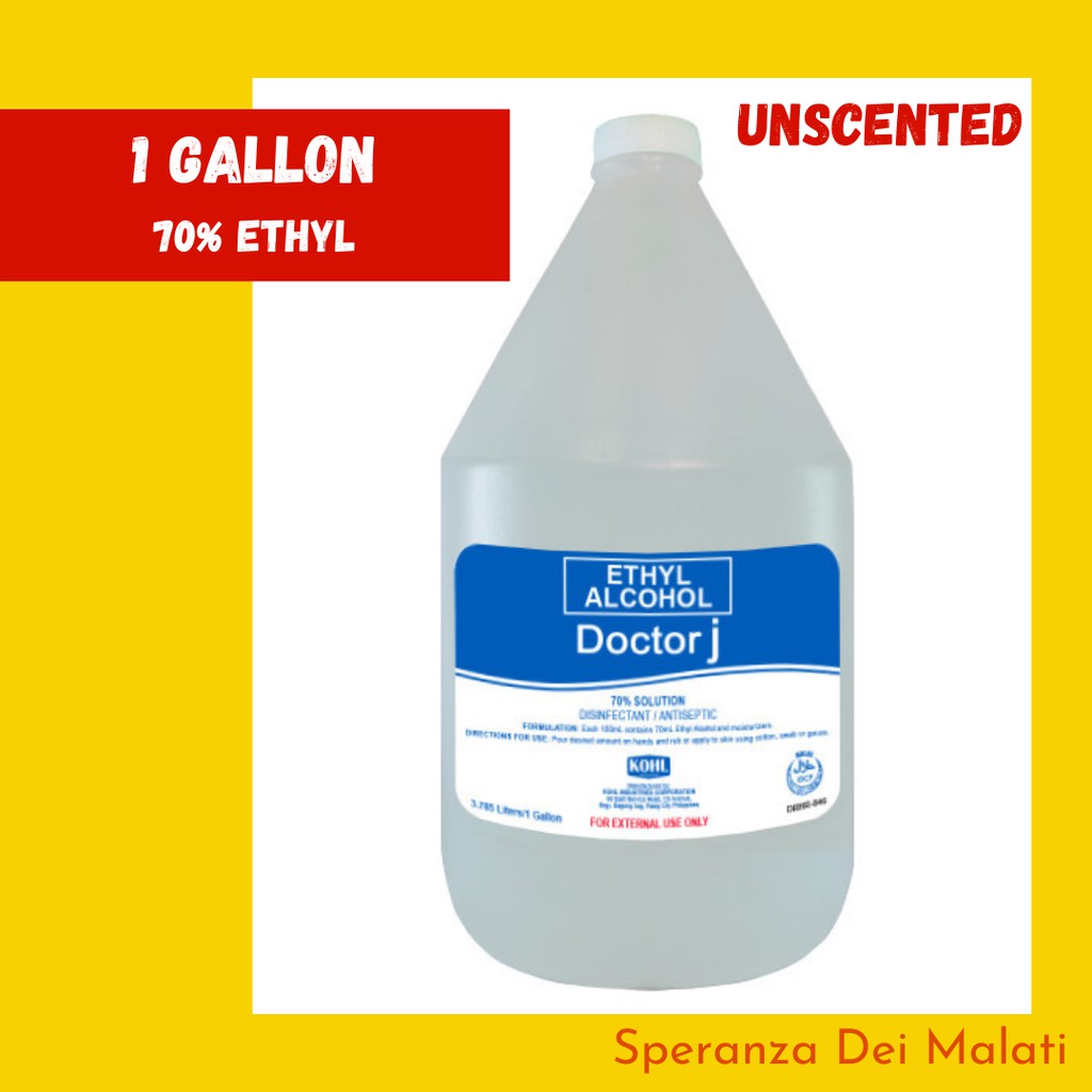Doctor J Ethyl Alcohol 70% Solution 1 Gallon *UNSCENTED* | Lazada PH