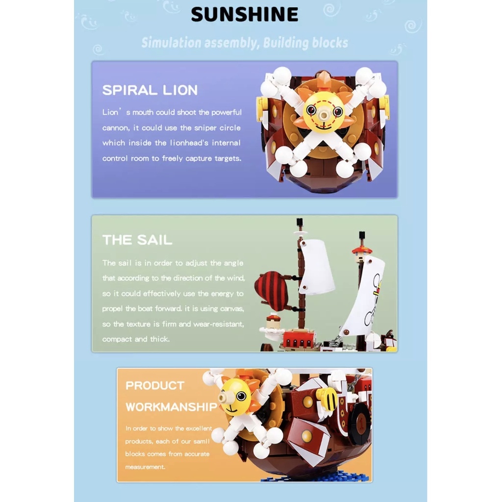 COD One Piece Pirates Ship Miles Sunshine Boat Models Zoro Luffy ...