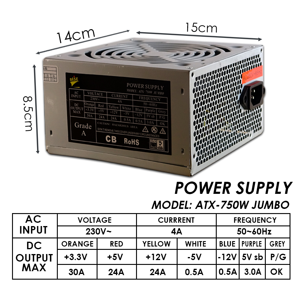 PROVISION PC power supply Rise ATX Power supply for PC Standard Power ...