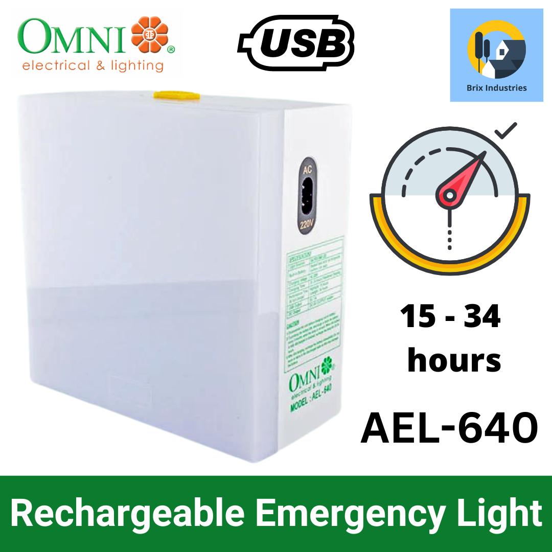 Omni LED Rechargeable Square Emergency Light AEL-640 with USB Charging Port Brix | Lazada PH
