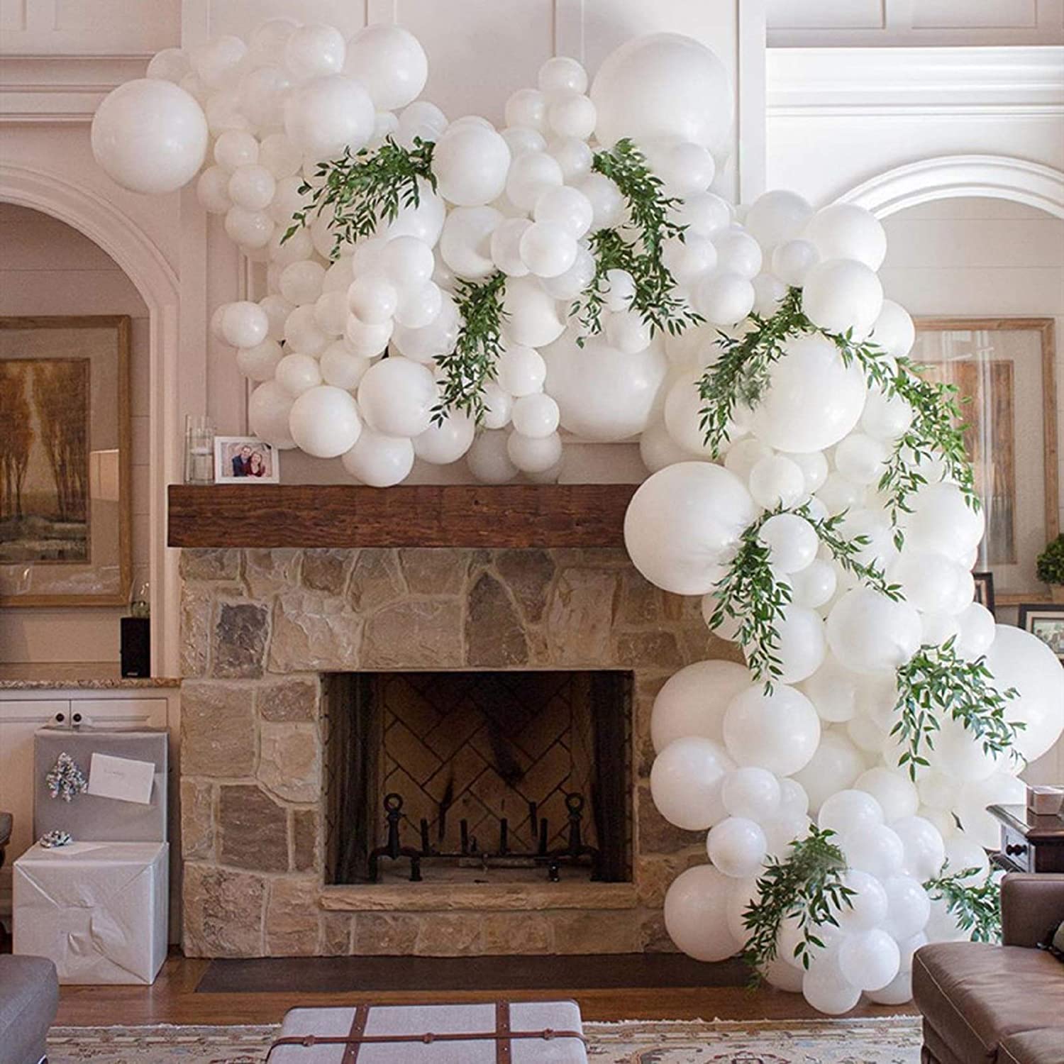 Kiena White Balloon Arch Garland Kit,110Pcs Mixed Sizes White Balloons ...