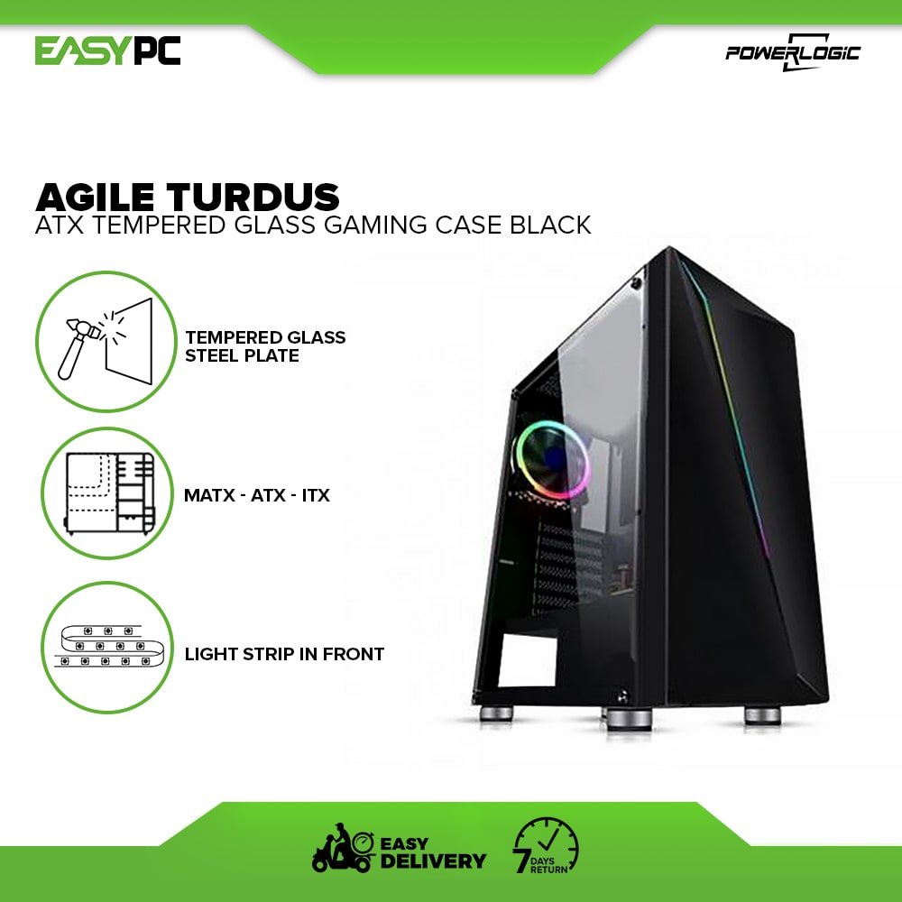 EasyPC Powerlogic Agile Minokawa / Turdus / Frieden ATX Tempered Glass ...