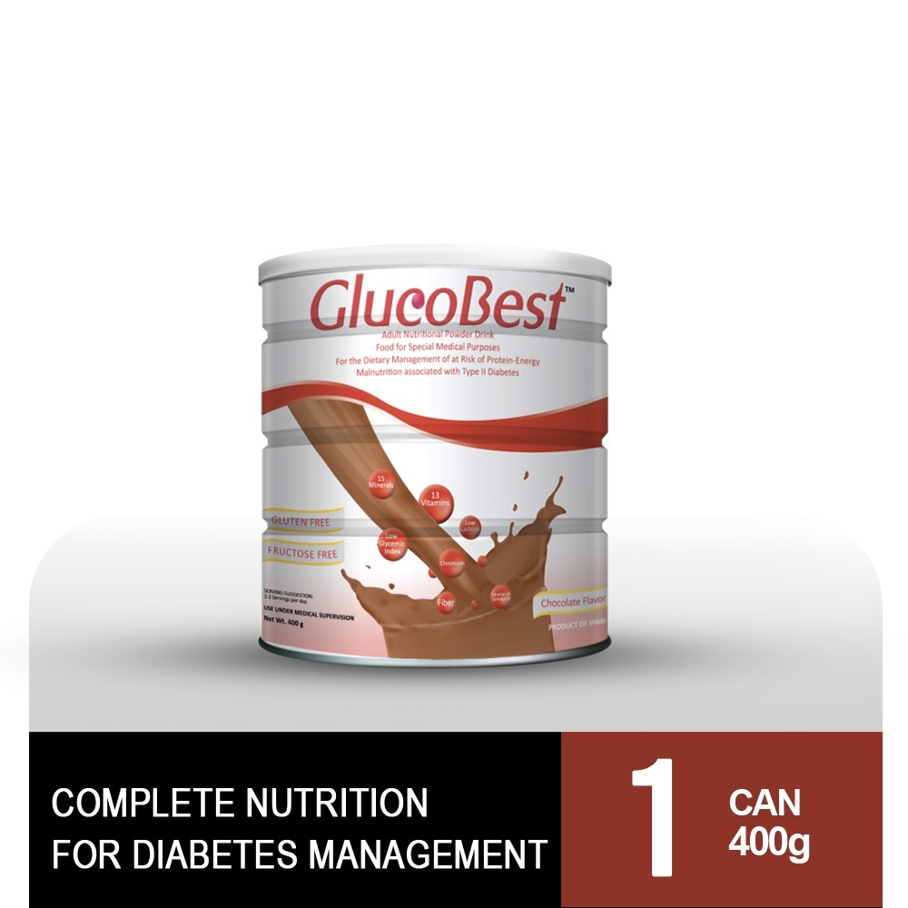 Glucobest Chocolate 400g Can (For Diabetes Nutrition) | Lazada PH