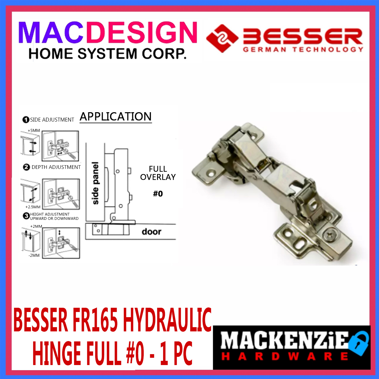 BESSER FR165 SS HYDRAULIC HINGE FULL #0 1 PC MACDESIGN HOME (OFFICIAL ...