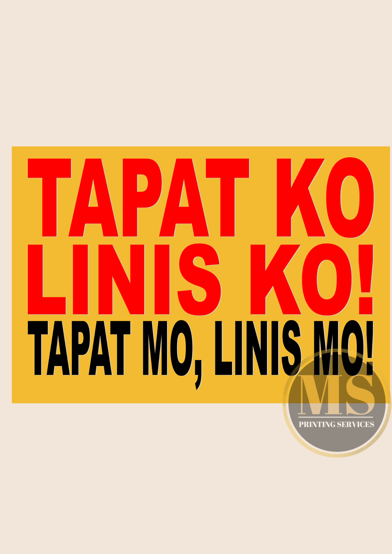 Tagalog Signages (Laminated Signage and Waterproof Vinyl Sticker A4 ...