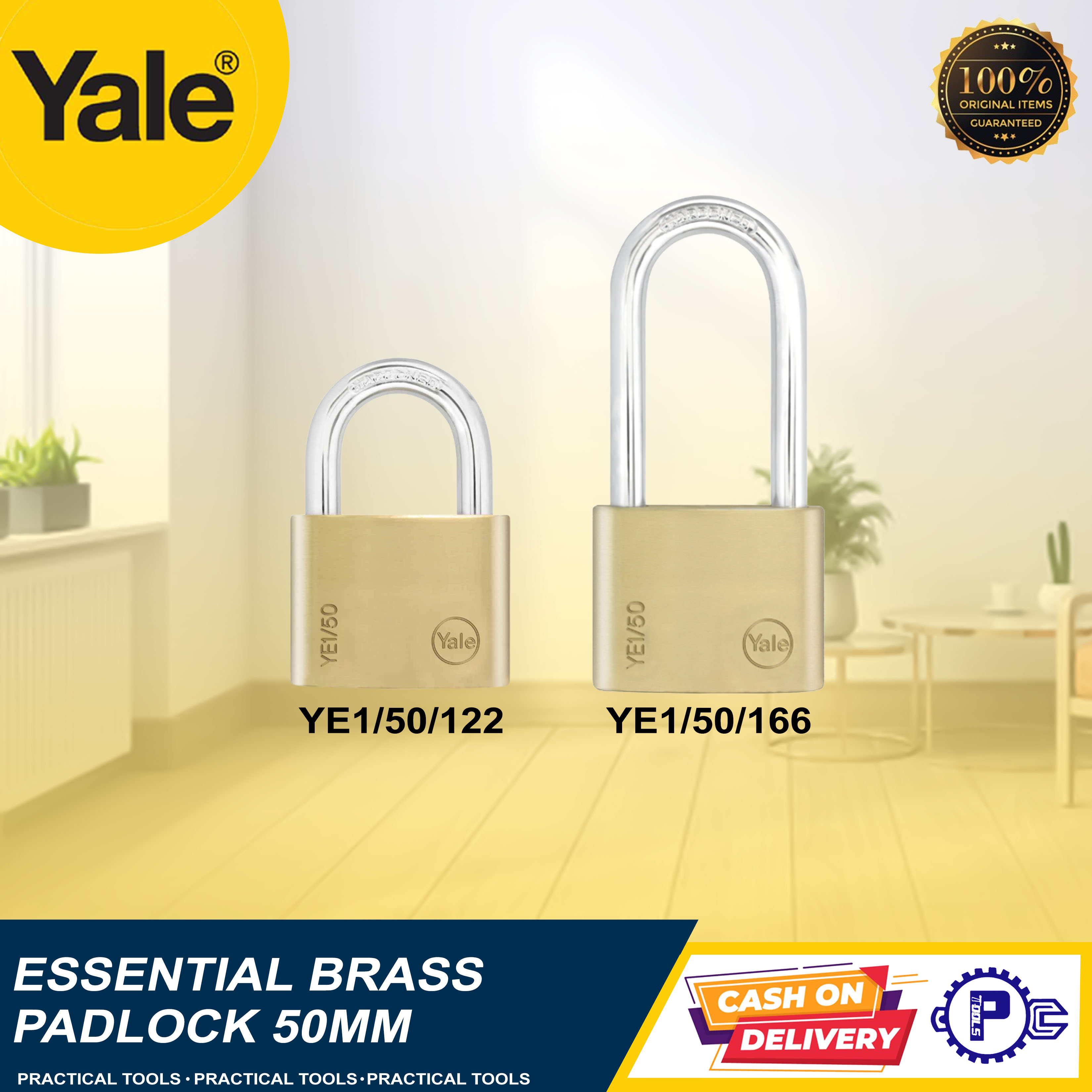 YALE PREMIUM QUALITY BRASS PADLOCK 30mm/40mm/50mm Standard/Long Shackle | Lazada PH