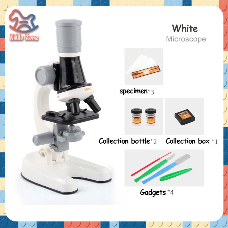 4 Designs--Children 1200X Microscope Kit Lab LED STEM Home School ...
