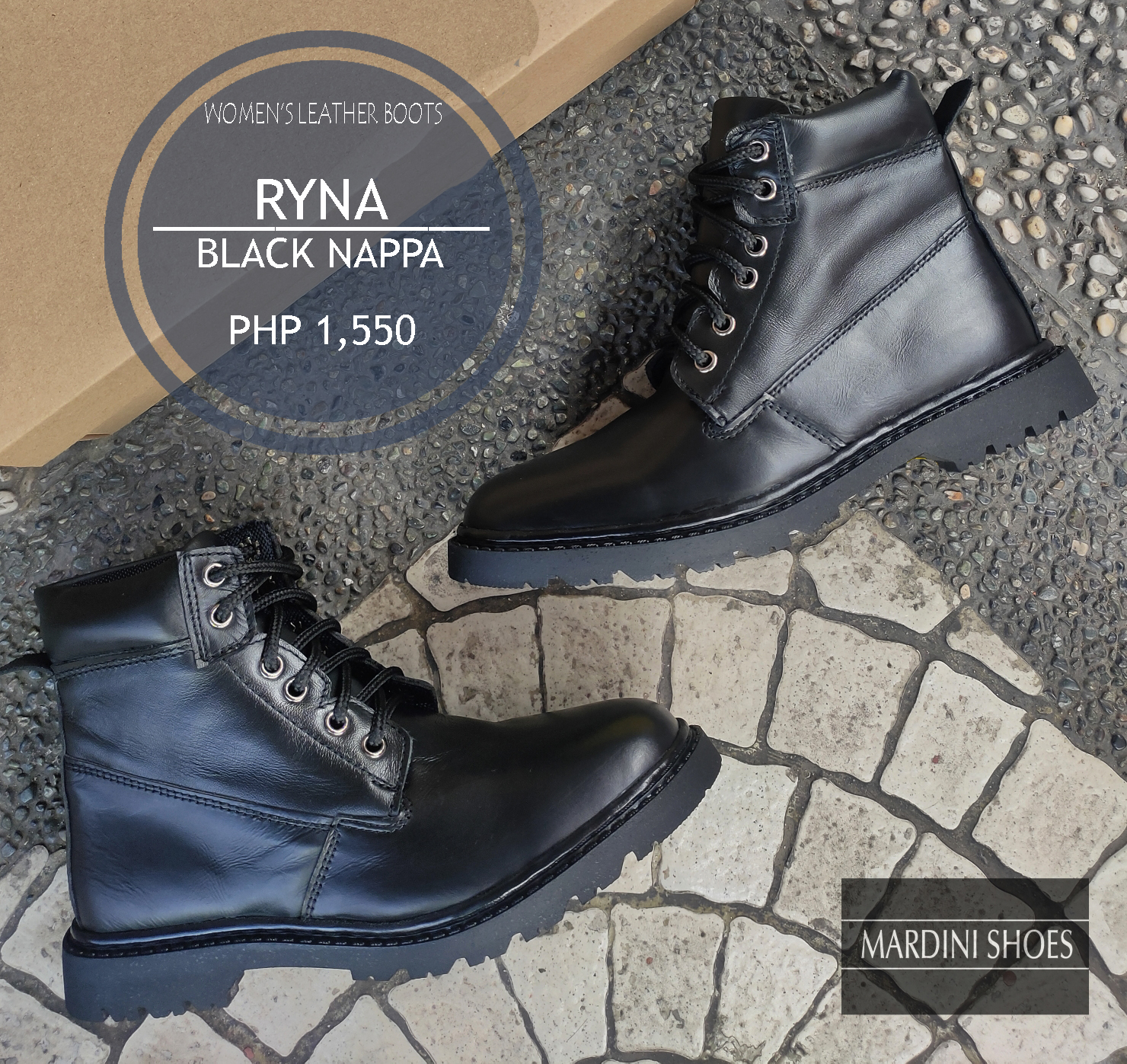 Mardini Shoes - Marikina Women's Leather Boots RYNA BLACK NAPPA | Lazada PH