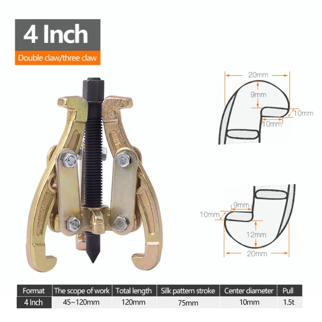 Heavy Duty 3 Jaw Bearing Puller Adjustable Multipurpose Puller 4"/6"/8 ...