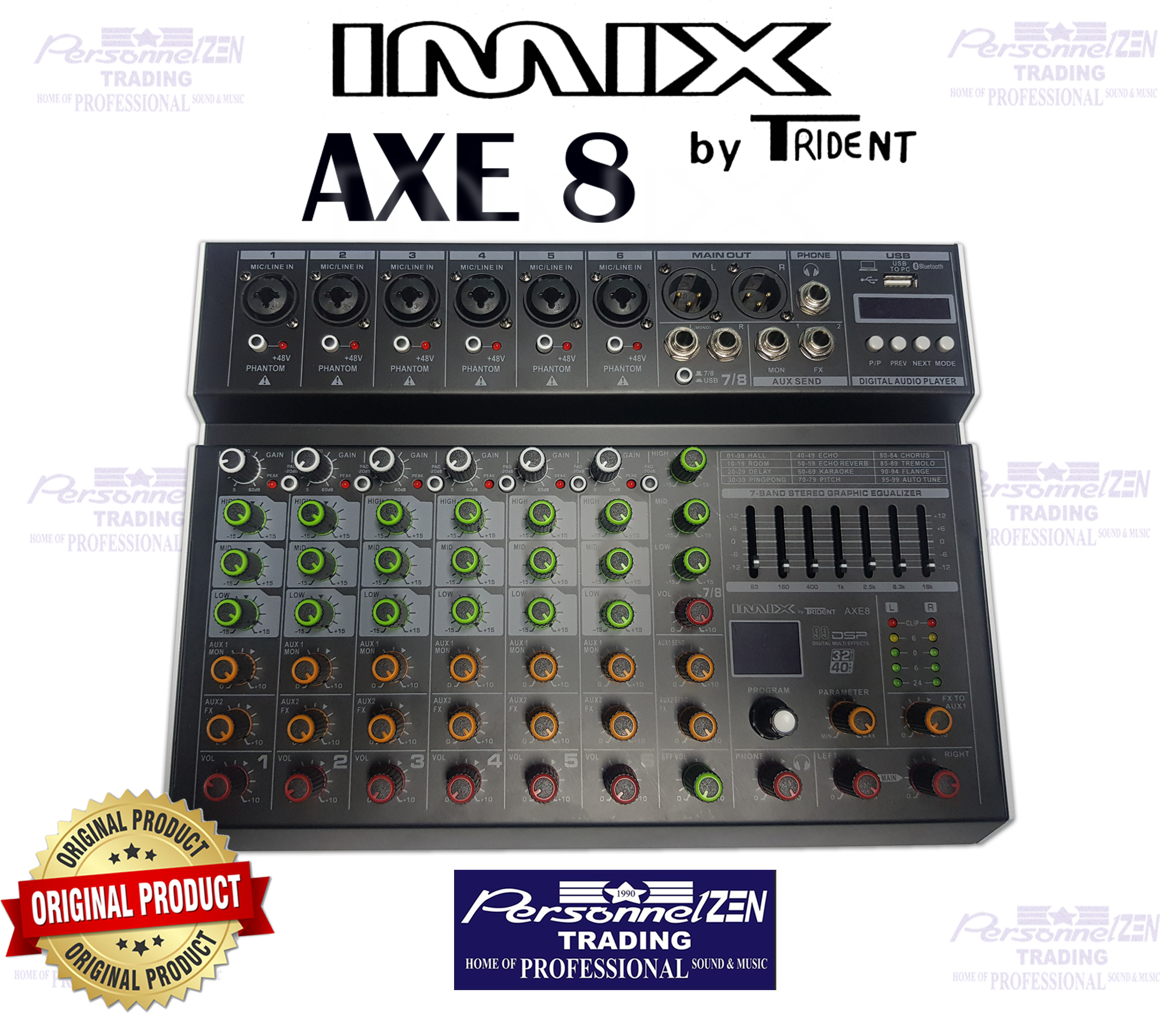IMIX AXE 8 Professional Audio Mixer with USB Interface Imix by Trident ...