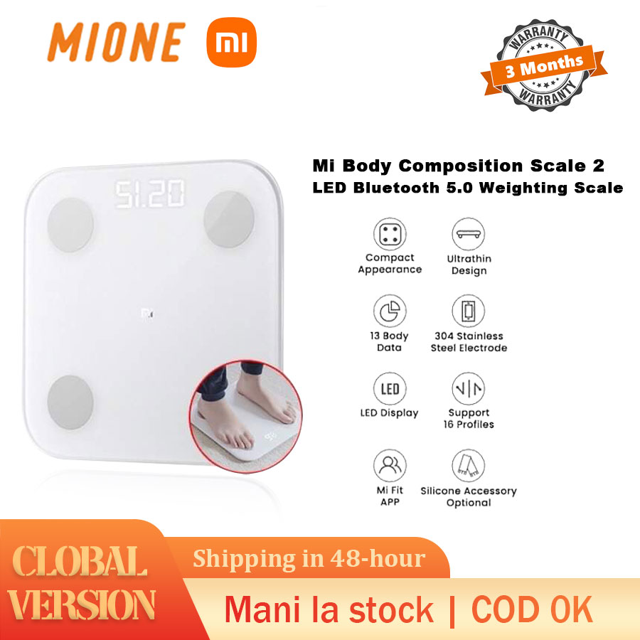 【MiOne】Xiaomi Mi Body Composition Scale 2 LED Display Smart Weighing ...