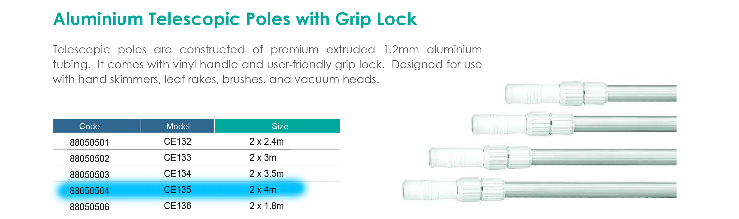 EMAUX Aluminium Telescopic Poles with Grip Lock | Lazada PH