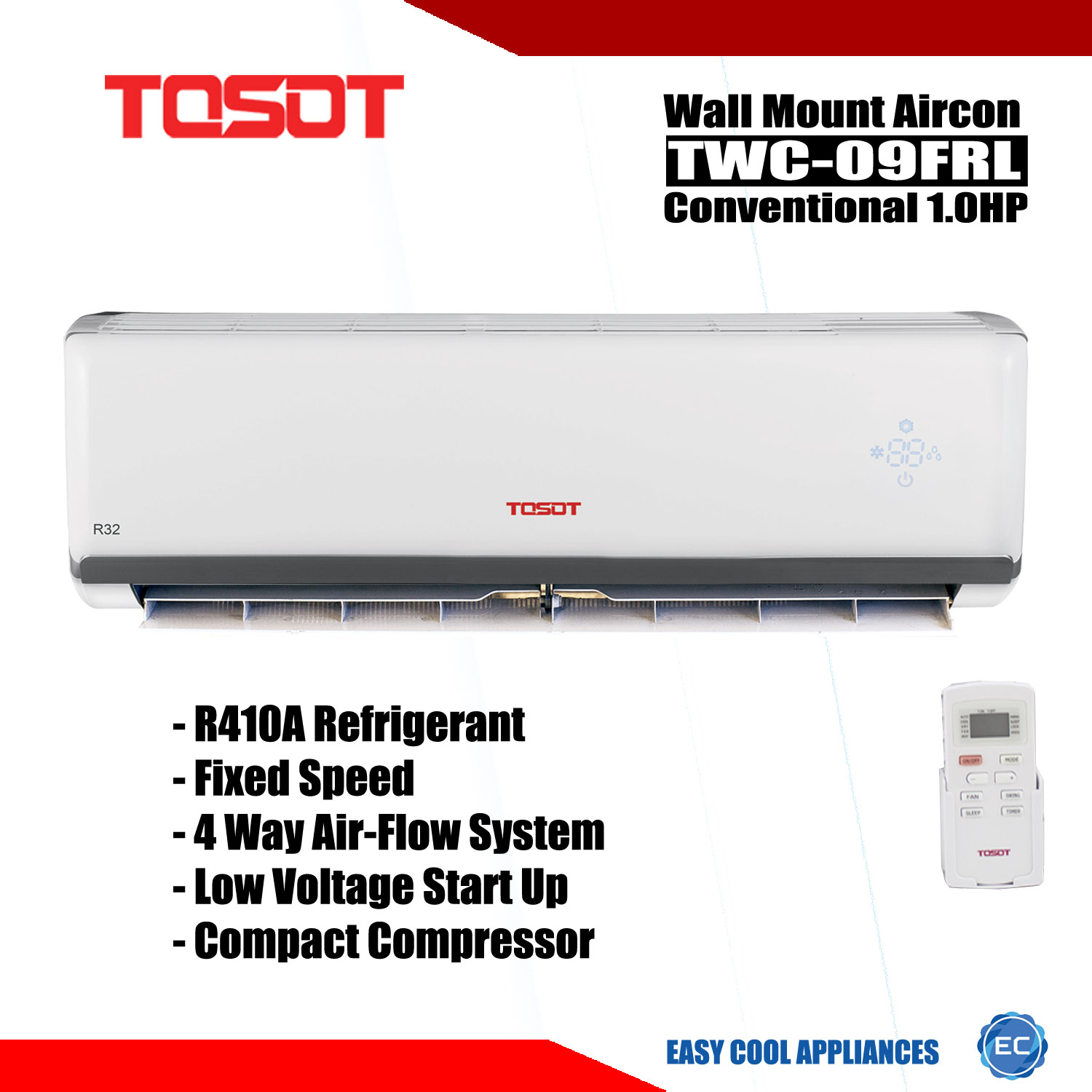 TOSOT 1.0HP Wall Mount Split Type AC Conventional | Lazada PH