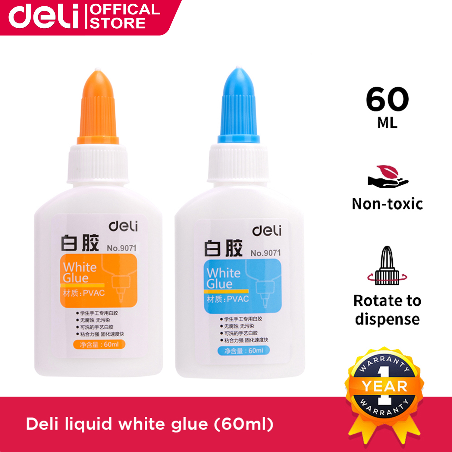Deli Liquid Glue White Glue 40Ml/60Ml 9071/9070 1Pc | Lazada PH