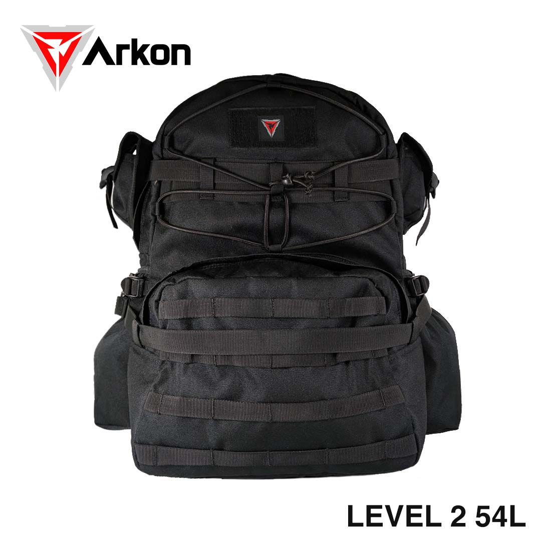 Arkon Level 2 54L Black Bag Tactical Military Bag Camping Hiking Outdoor Travel Backpack With ...