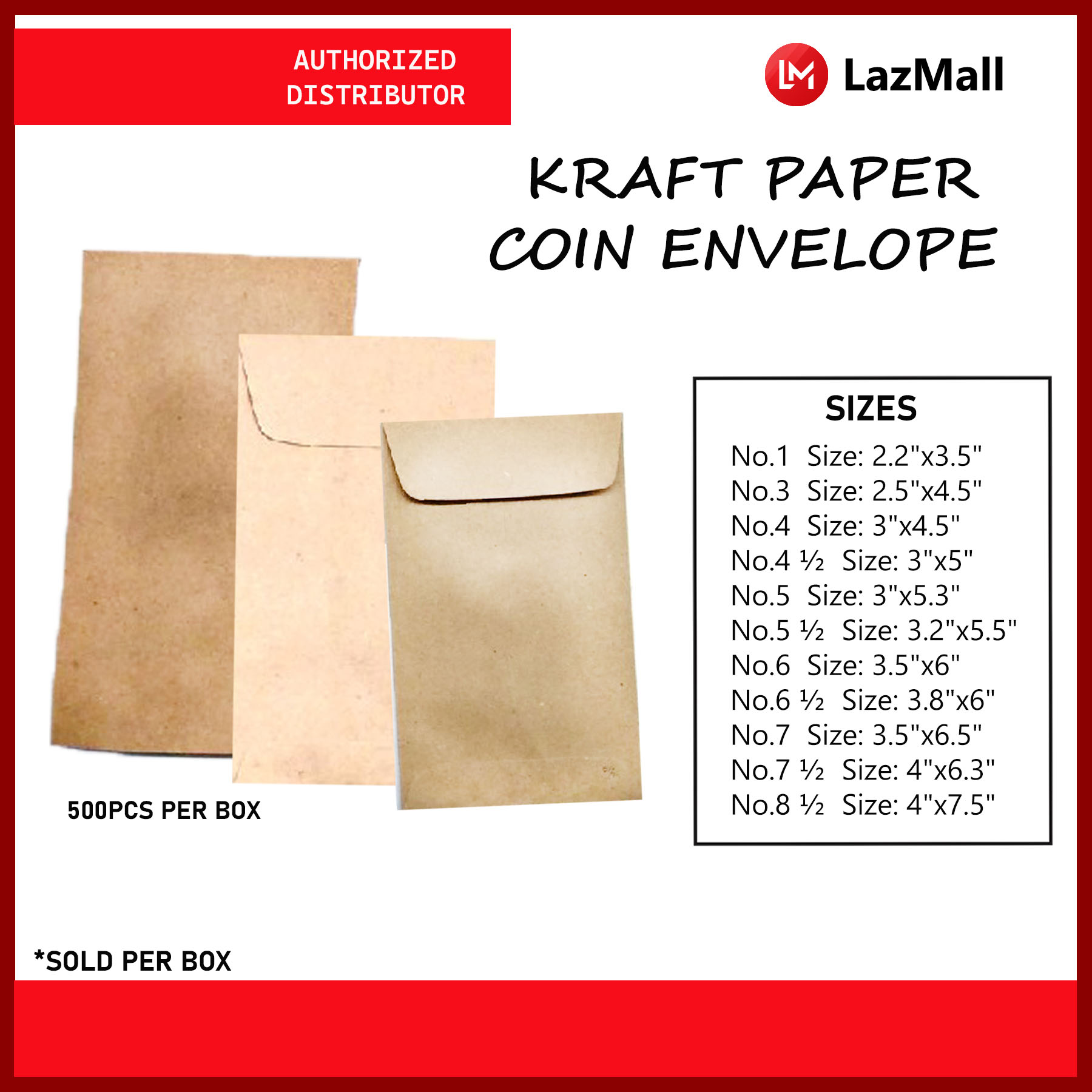 Kraft Paper Coin Envelope 1Box/500pcs | Lazada PH
