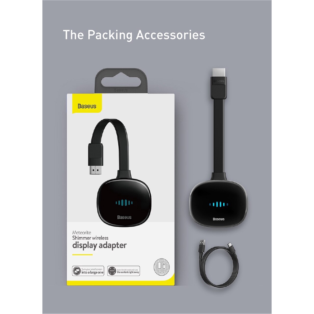 Baseus Wireless Display Adapter HDMI Media Video Streamer TV Stick HD ...