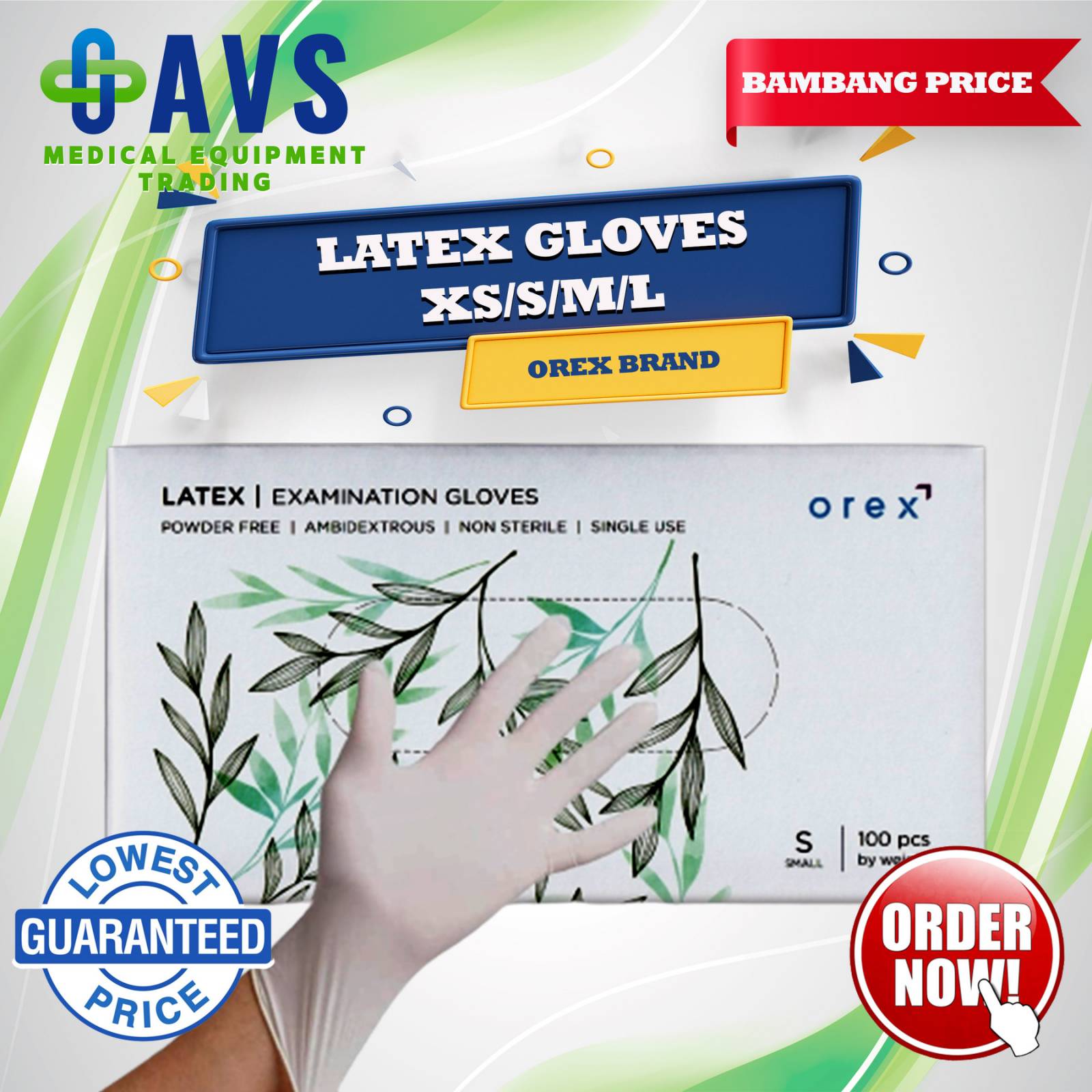 OREX Latex Examination Gloves (Powder Free) - XS/S/M/L | Lazada PH