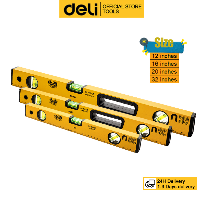 Deli Industrial Spirit Leveler 9"/12"/15"/18"/24"/30" Magnetic Bubble ...
