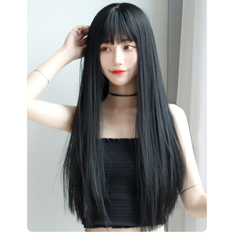 [Ready Stock + local seller] Blonde wig female long straight hair cos ...