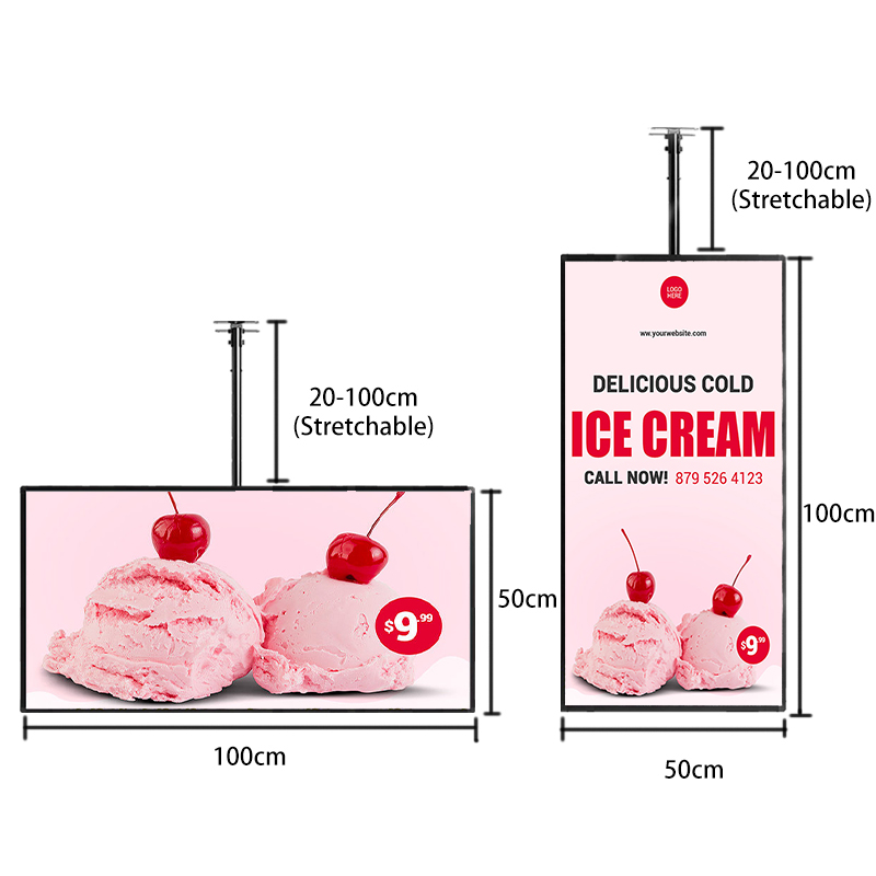 led light box billboard hanging wall luminous billboard mural poster ...