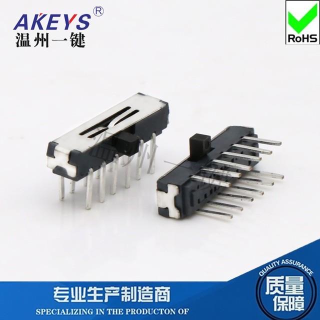 【CW】 10PCS MSK 42D01 MINI slide switch 4P2T DIP side slide 12 pin 2 ...