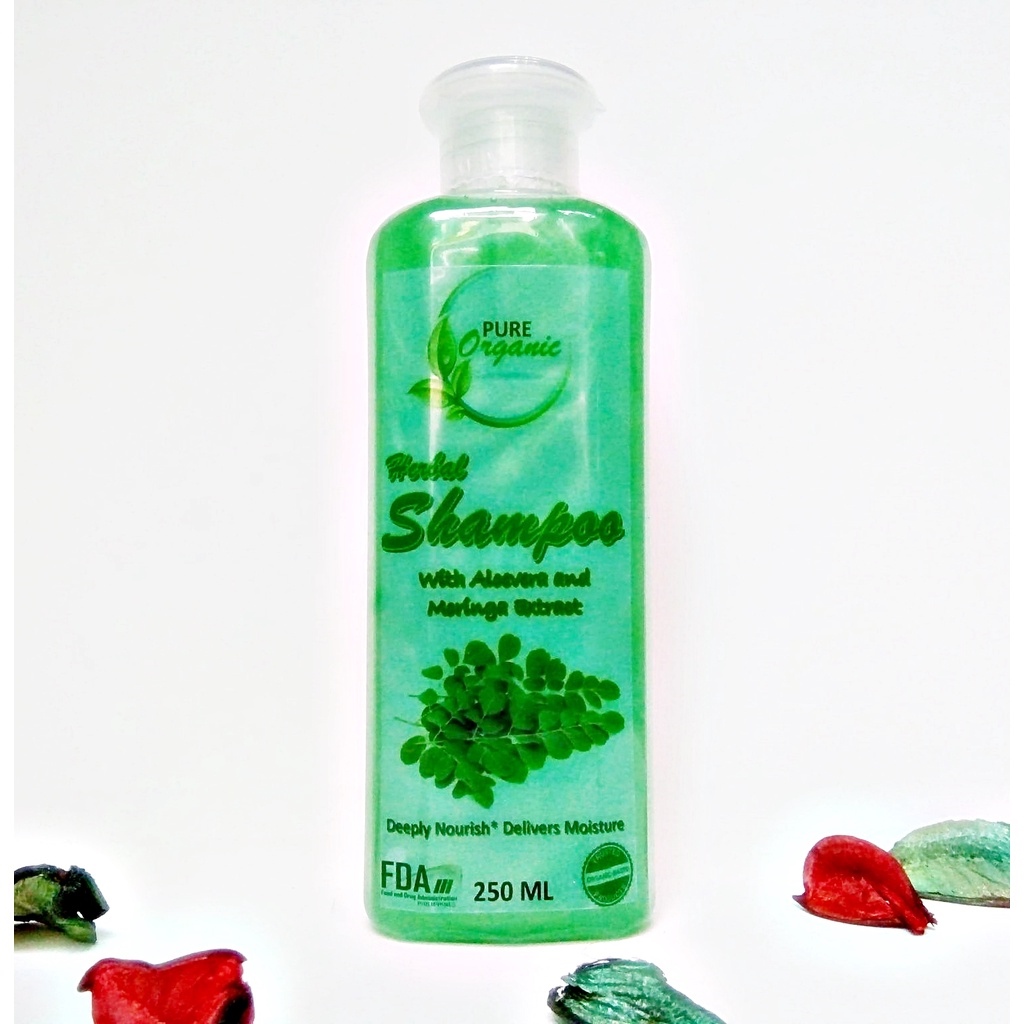 Moringa Herbal Shampoo by Pure Organic Hair Grower Hair Thickener Anti ...