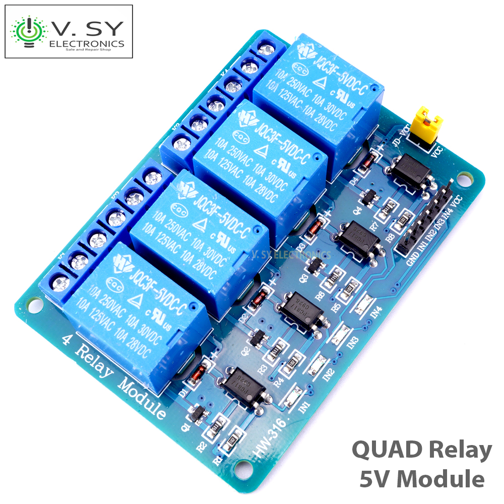 4 Channel Relay Quad Channel Relay with Optocoupler 4CH Relay 4-Way ...