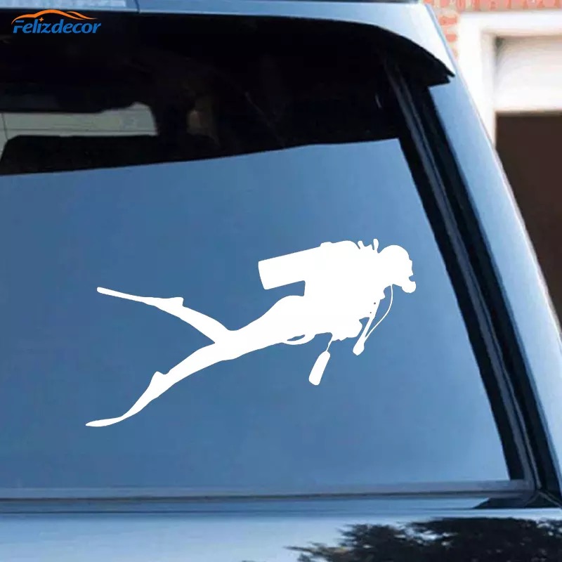 Scuba Diving Sticker Diver Snorkeling Car Trailer Truck Tank Decal Car ...
