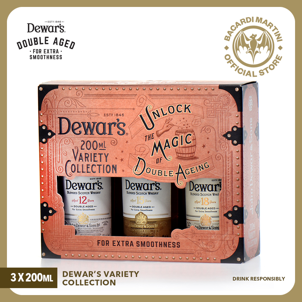 DEWAR'S Variety Collection - 200ml, 40% ABV - Double Aged Oak Cask ...