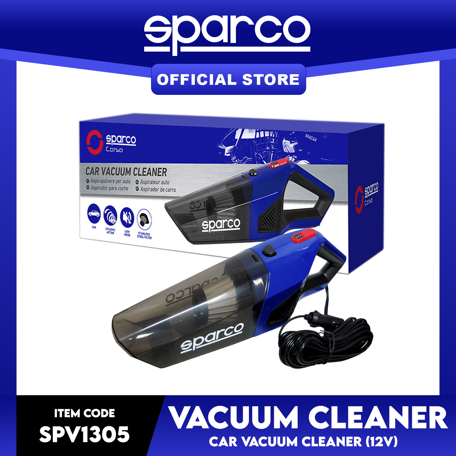 Sparco Corsa Car Vacuum Cleaner SPV1305 12V | Lazada PH