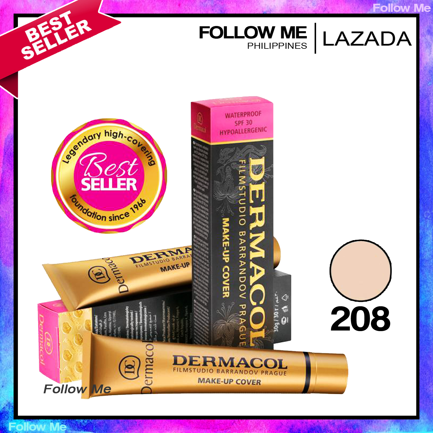 Dermacol Make-up Cover Foundation Shade no.208 - Follow Me - ThaiPick