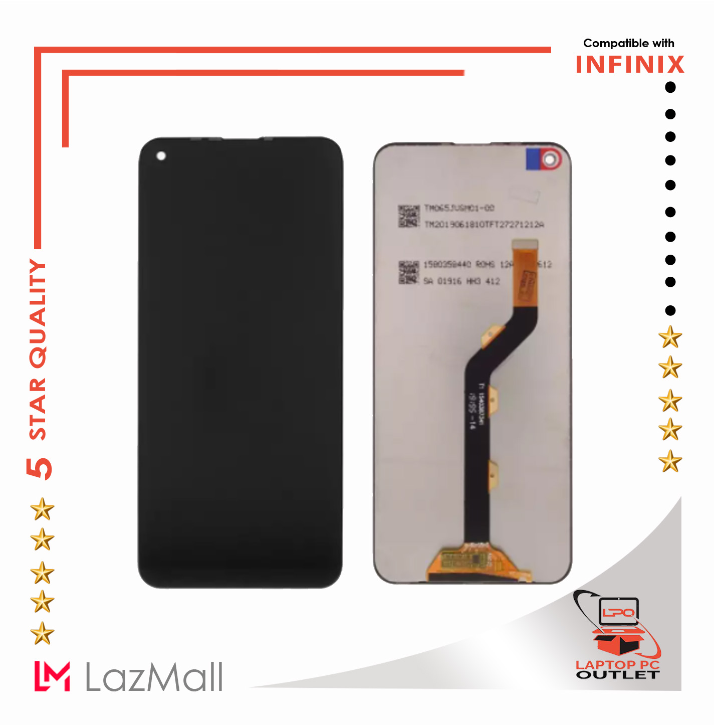 LPO Infinix Note 7 Lite Replacement LCD Screen + Touch Screen Digitizer ...