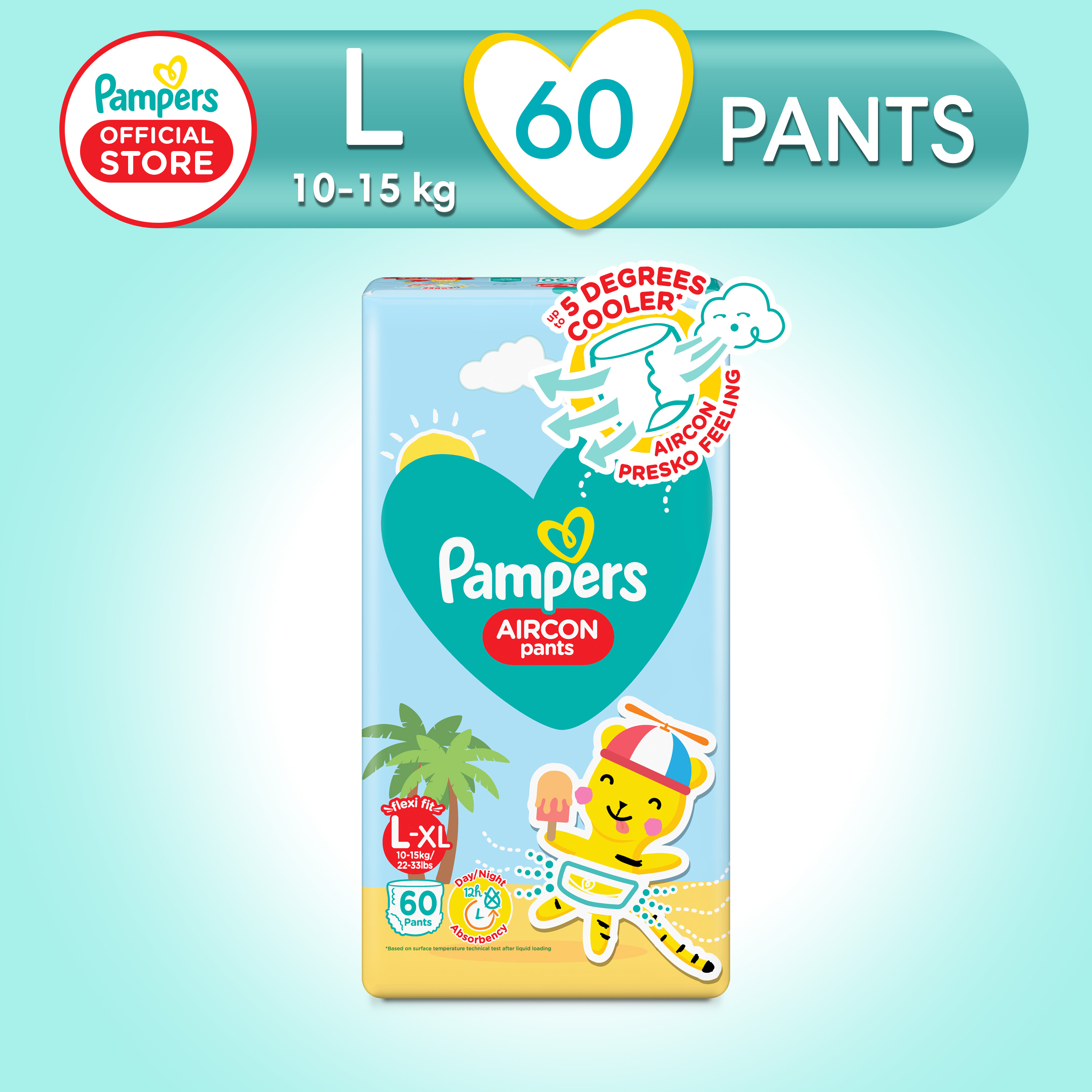 [DNL] Pampers Aircon Pants Diapers Large 60s x 1 pack (60 pcs) | Lazada PH