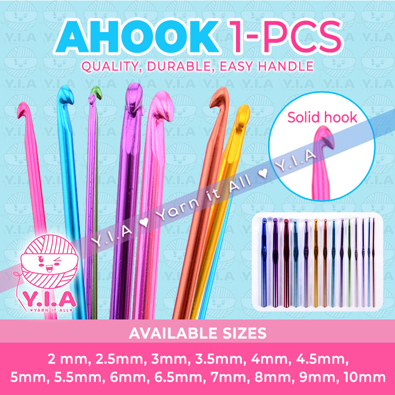 【YIA】 Aluminum Crochet hook Knit soft milk cotton yarn 1pc AHook ...