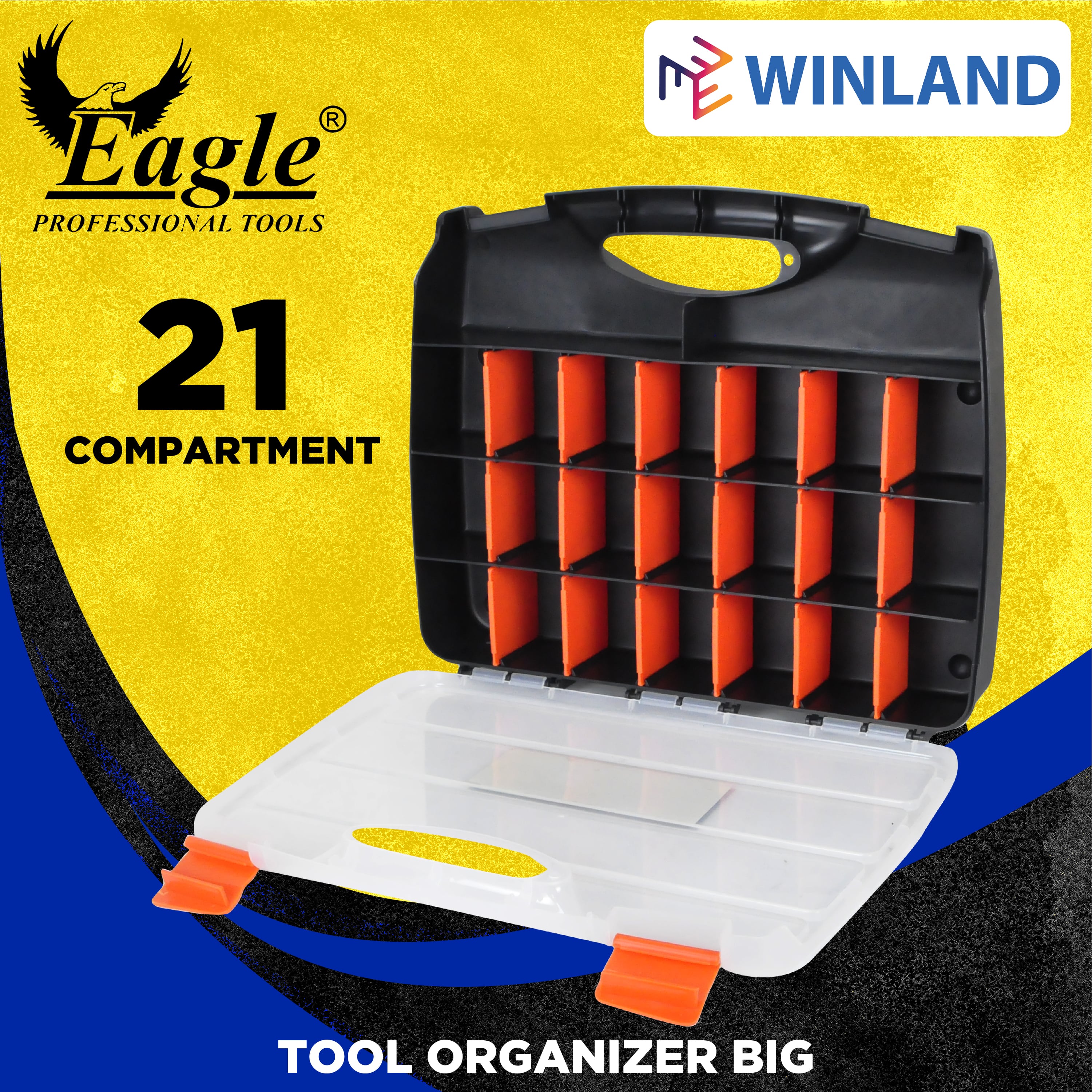 Eagle by Winland Professional Tool Box / Tool Organizer Orange/Black ...