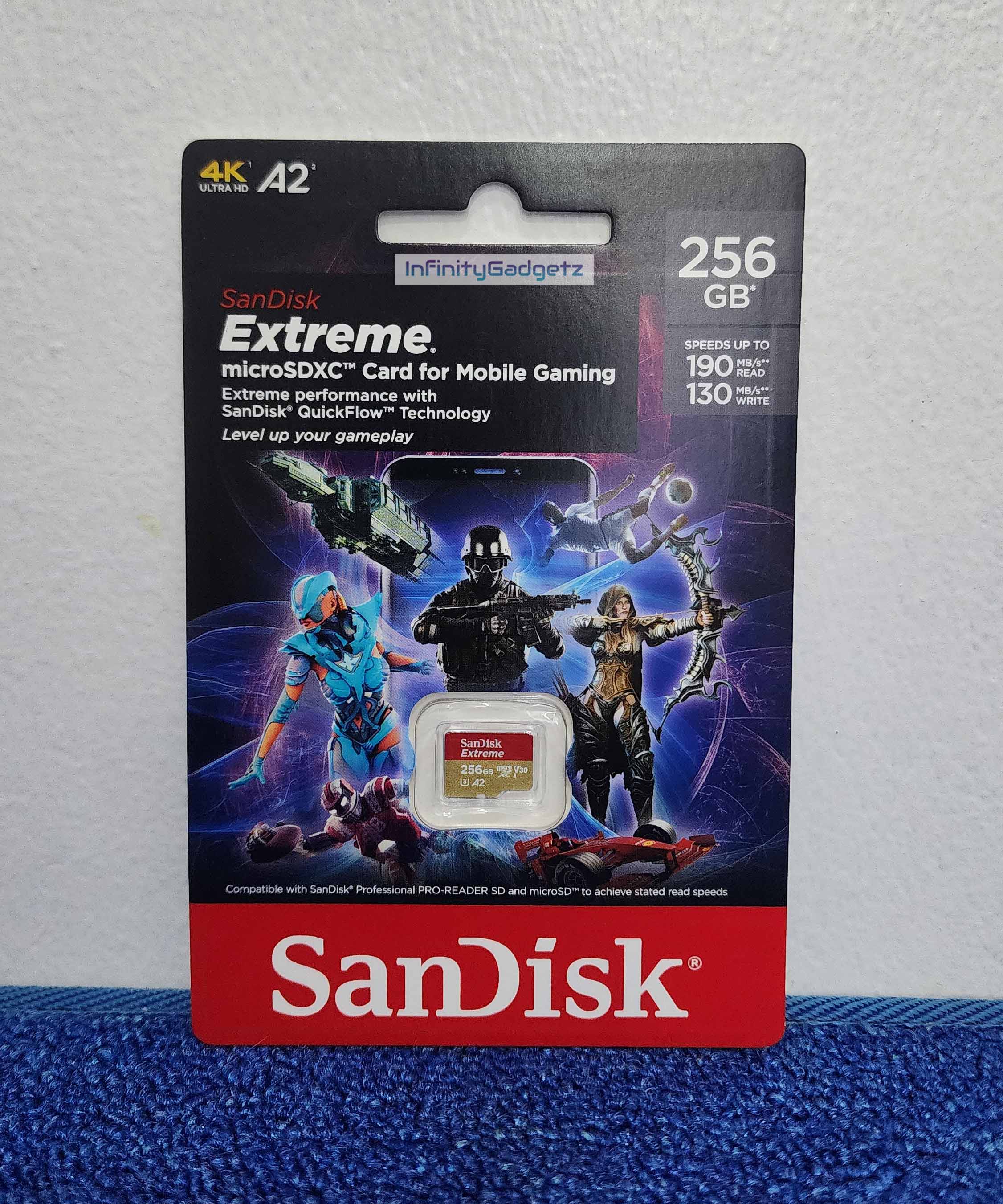 SanDisk Extreme Micro SD 256GB Class 10 190MB/s U3 V30 4K Mobile Gaming Edition | Lazada PH
