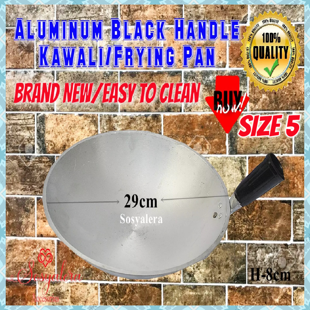 Sosyalera 8 cm x 29 cm Aluminum KAWALI Black Handle SIZE 5 frying pan ...