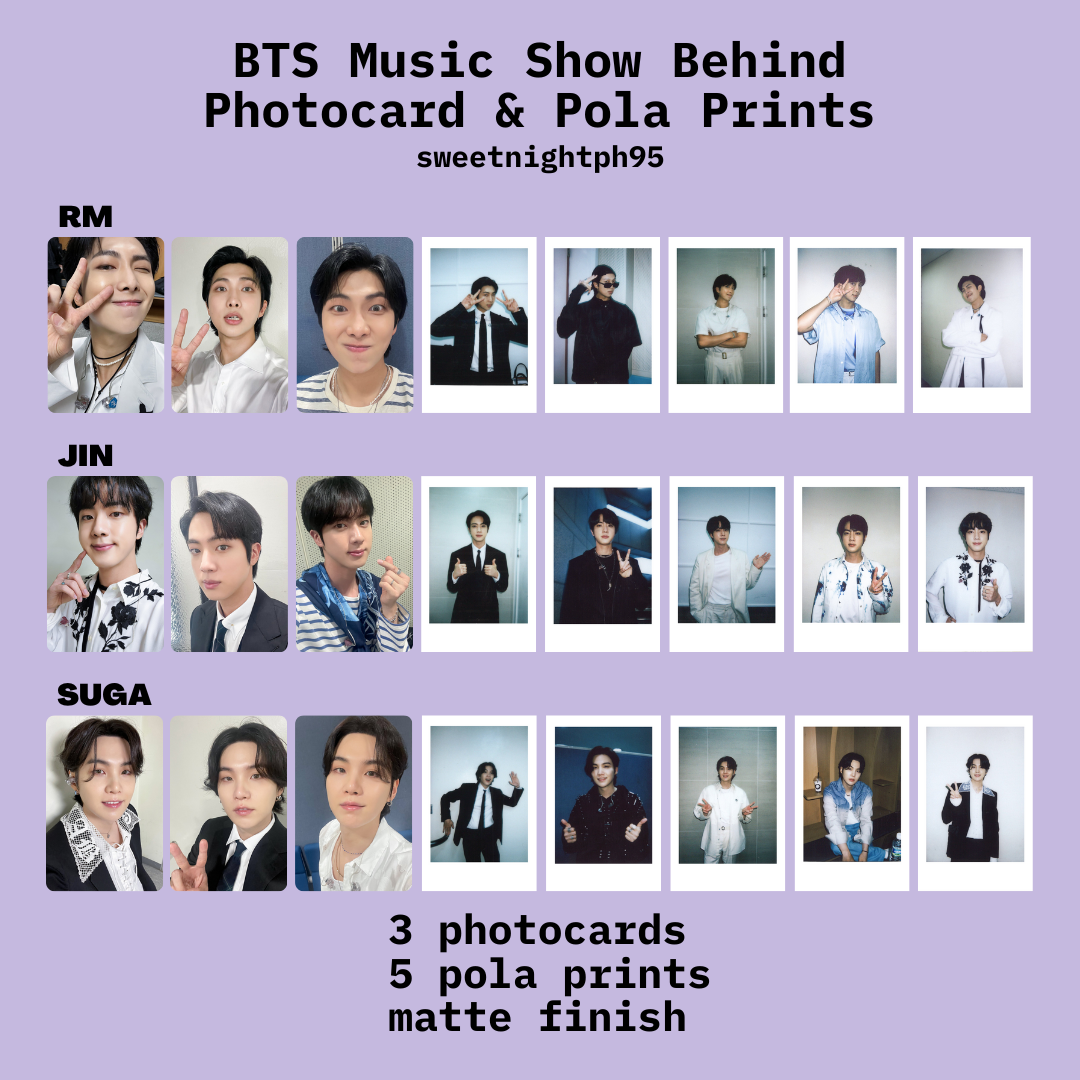BTS Music Show Behind Fanmade Photocards & Pola Prints | sweetnightph ...