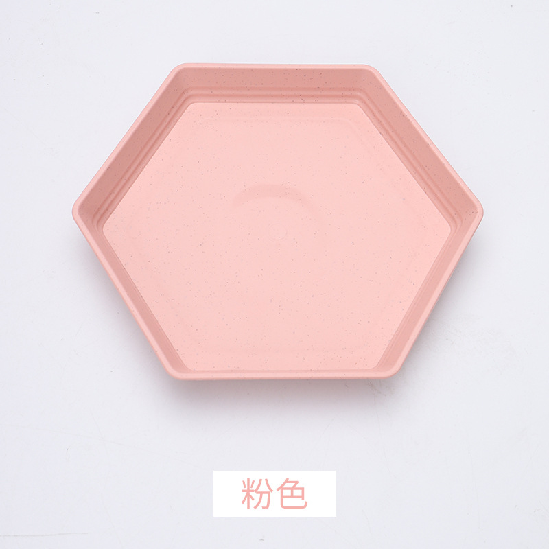 1pc Wheat Straw Square Hexagon Plate Disk Dessert Plate Fruit Plastic ...