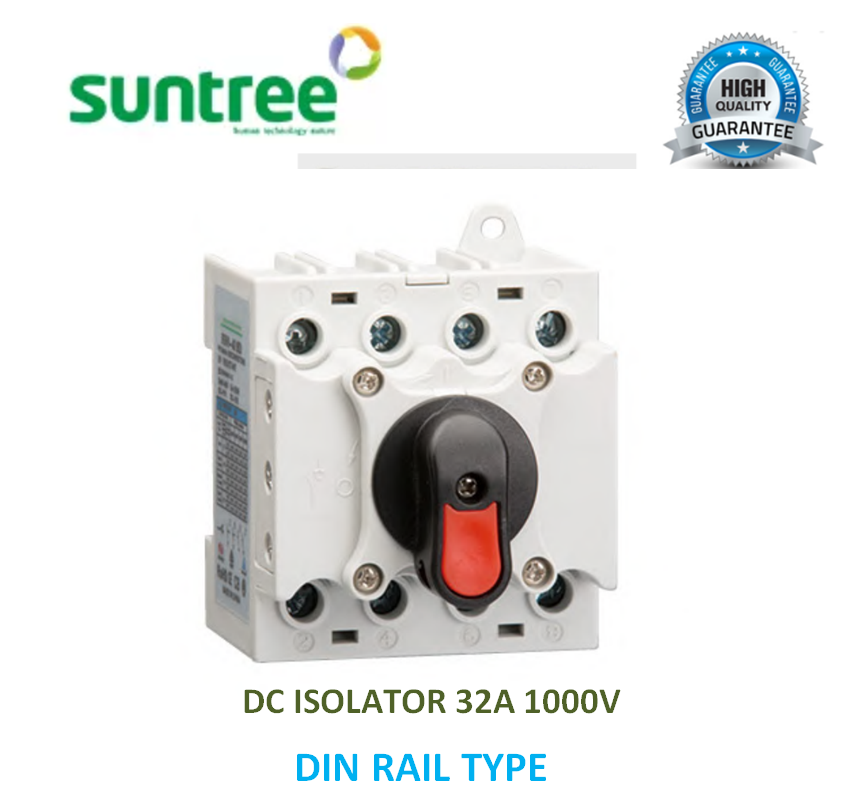 SUNTREE DC Isolator 1000V DC 32A Solar Disconnecting Switch DIN ail ...