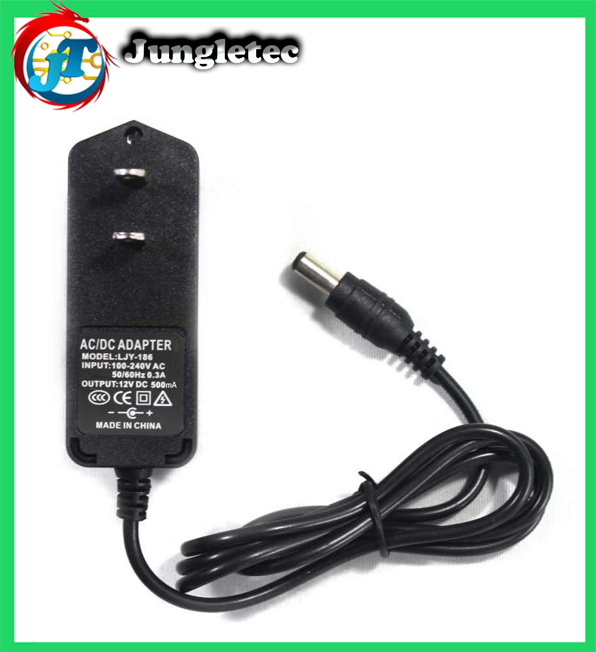 12V DC 500mA 12W AC-DC 5mm Male Pin power supply adapter US plug 100VAC ...