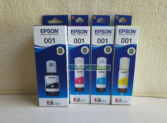 Genuine Epson 001 Ink (Set - four colors) for L4150 L4160 L6160 L6170 ...