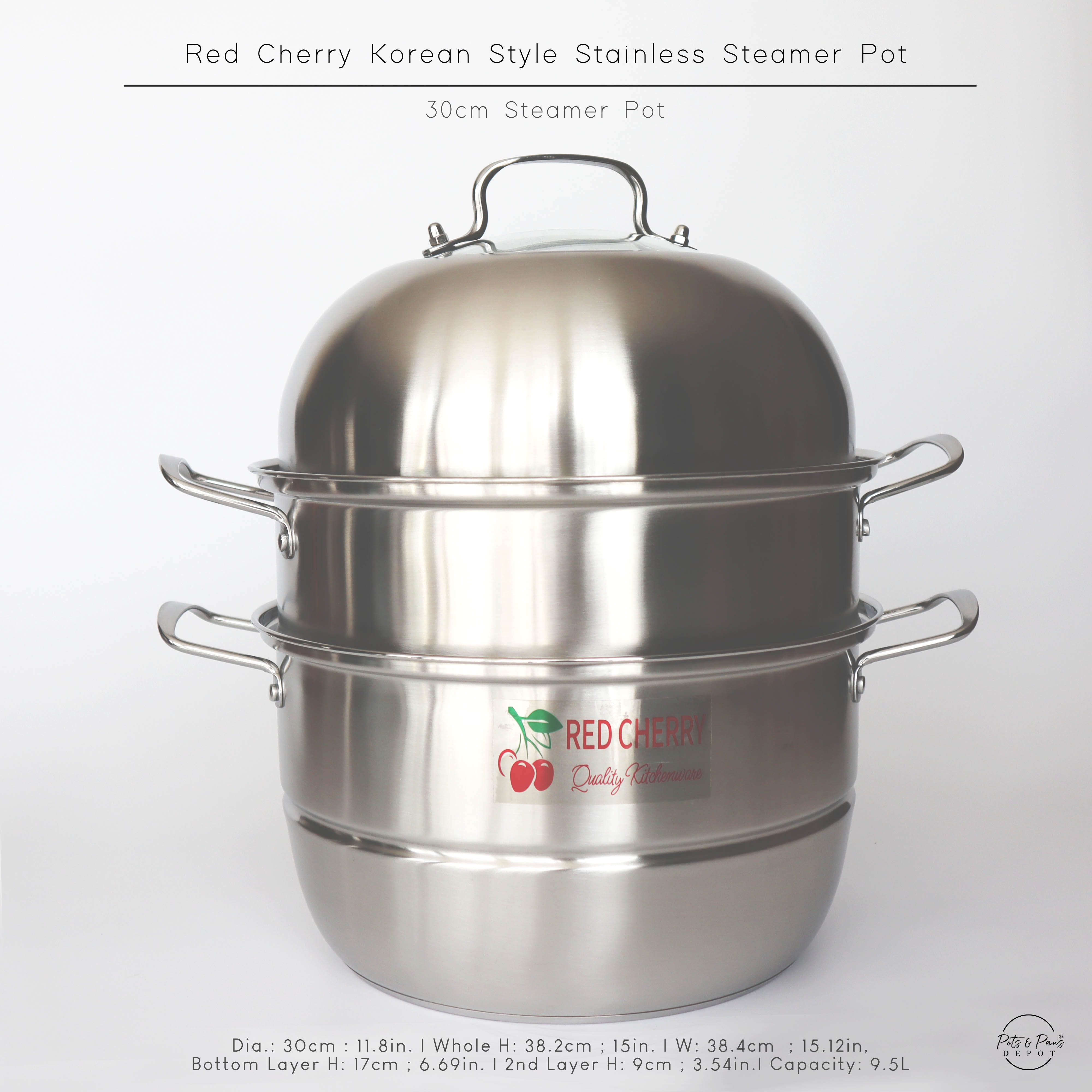 Red Cherry Korean Style Stainless Steamer Pot | Lazada PH