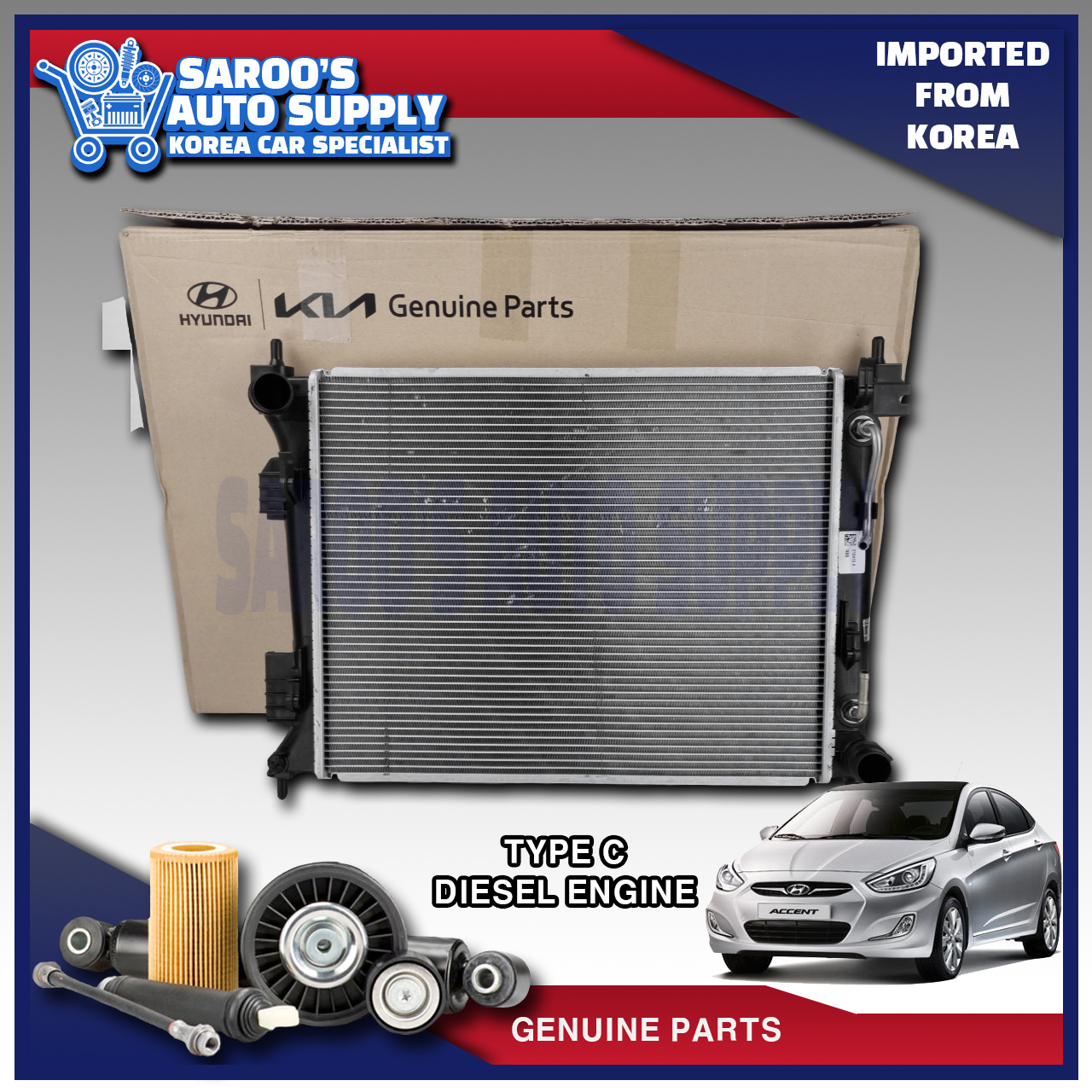[Genuine] Radiator For Hyundai Accent , 2011-2018 , Original Hyundai ...