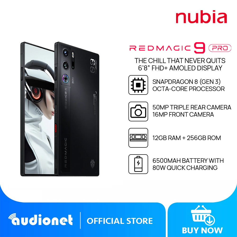 Nubia REDMAGIC 9 Pro Smartphone | 12GB+256GB | Snapdragon 8 Gen 3 | 6.8” FHD+ 120Hz AMOLED ...